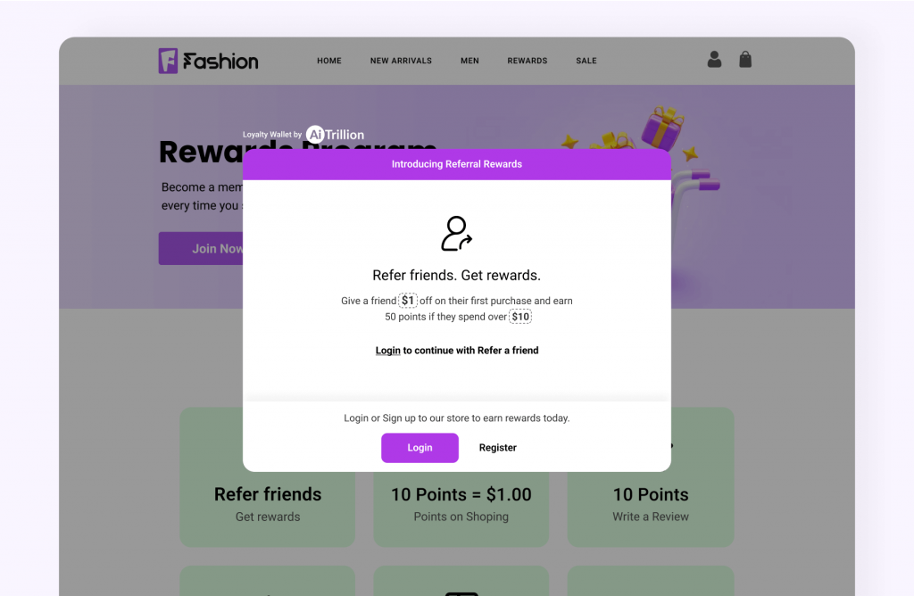 Create a custom loyalty rewards program page now! - AiTrillion